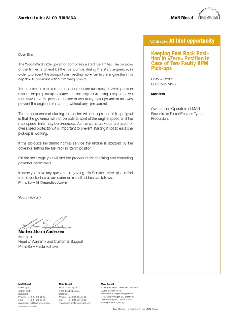 Keeping Fuel Rack Position in Zero Position in Case of Two Faulty RPM ...