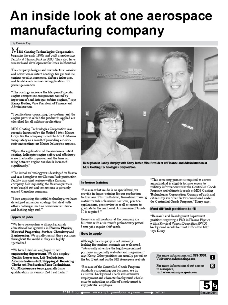 MDS Coating Technologies Corporation Info | PDF | Gas Turbine | Engines