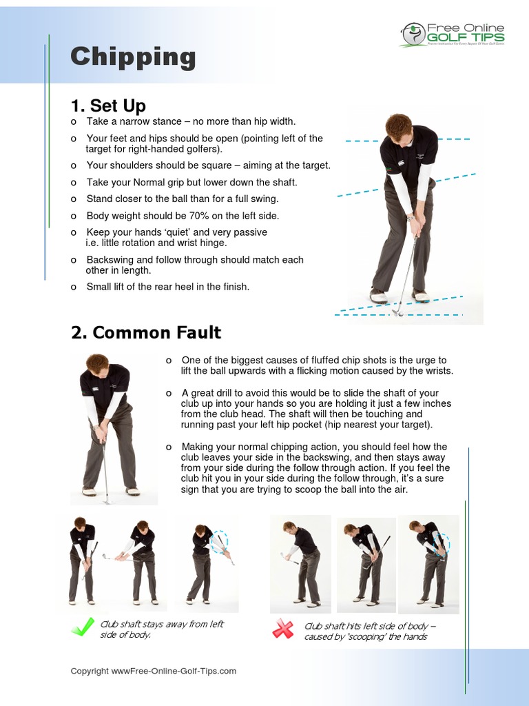 Golf Chipping-Checkpoints | PDF | Golf Stroke Mechanics | Individual Sports