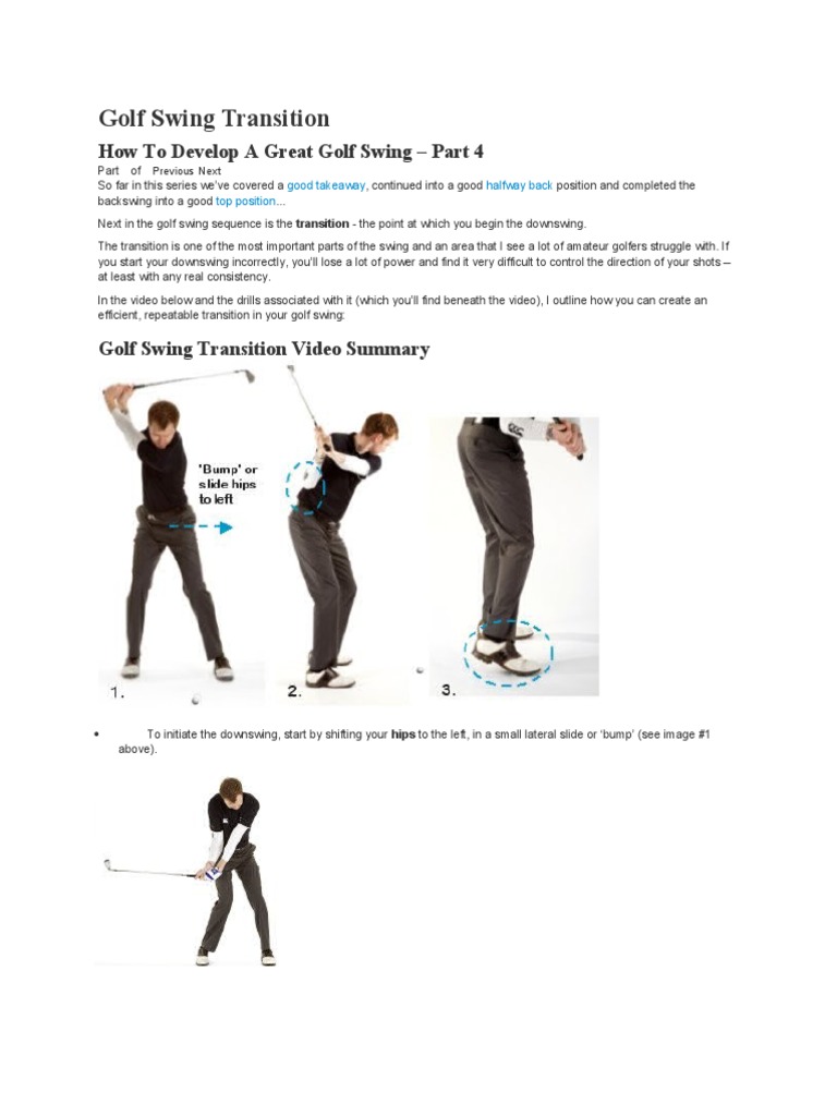 Golf Swing Transition | PDF | Golf Stroke Mechanics | Ball Games