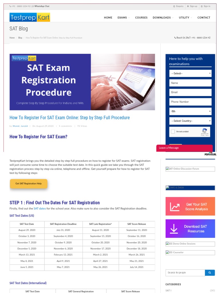 SAT Blog: How To Register For SAT Exam Online: Step by Step Full ...
