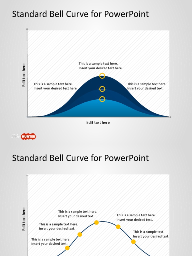 Standard Bell Curve For Powerpoint: This Is A Sample Text Here. Insert ...