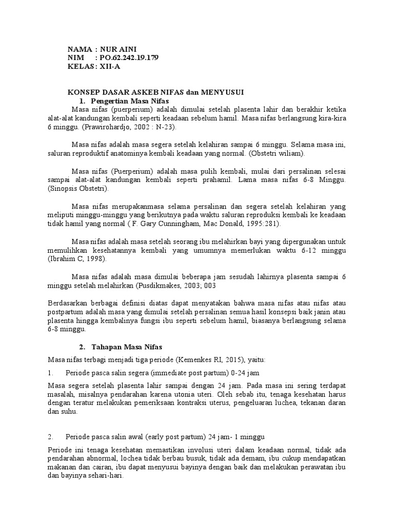 Resume Nifas - Nura | PDF