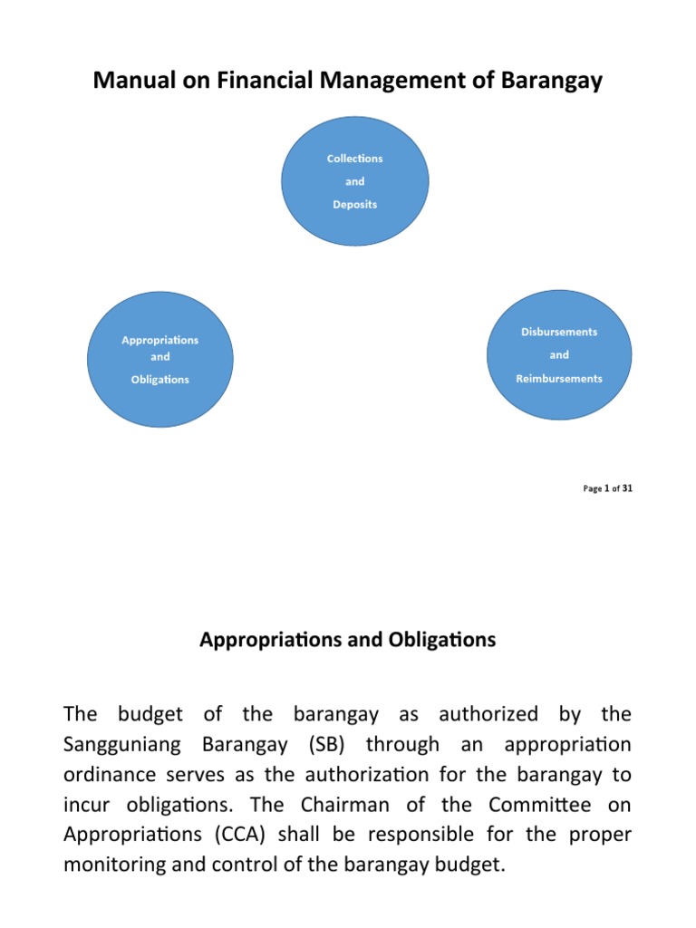 Barangay Financial Management Manual | PDF | Taxes | Payments
