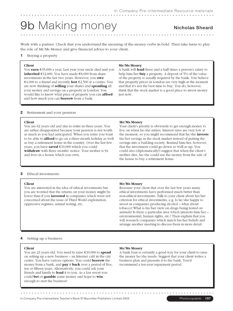 Making - Money Role Play PDF | PDF | Money | Banks