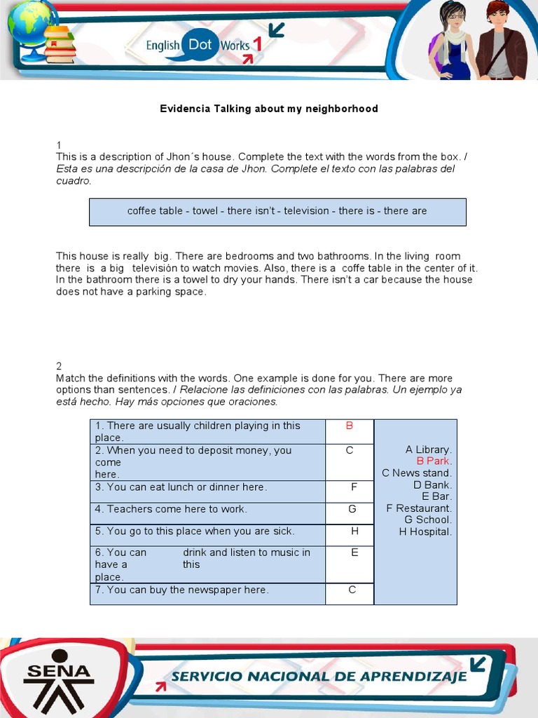 Evidencia Talking About My Neighborhood | PDF | Restaurant And Catering