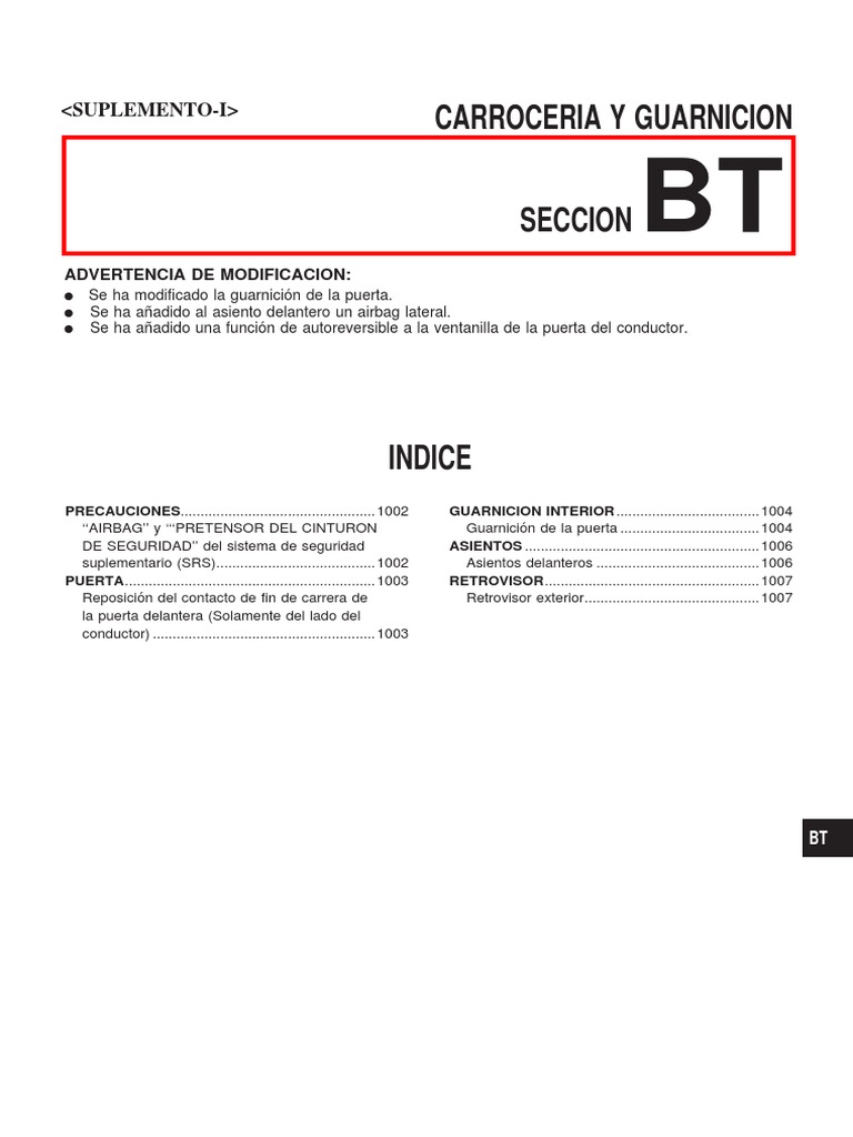 Carroceria Y Guarnicion | PDF | Airbag | Tecnología de vehículos