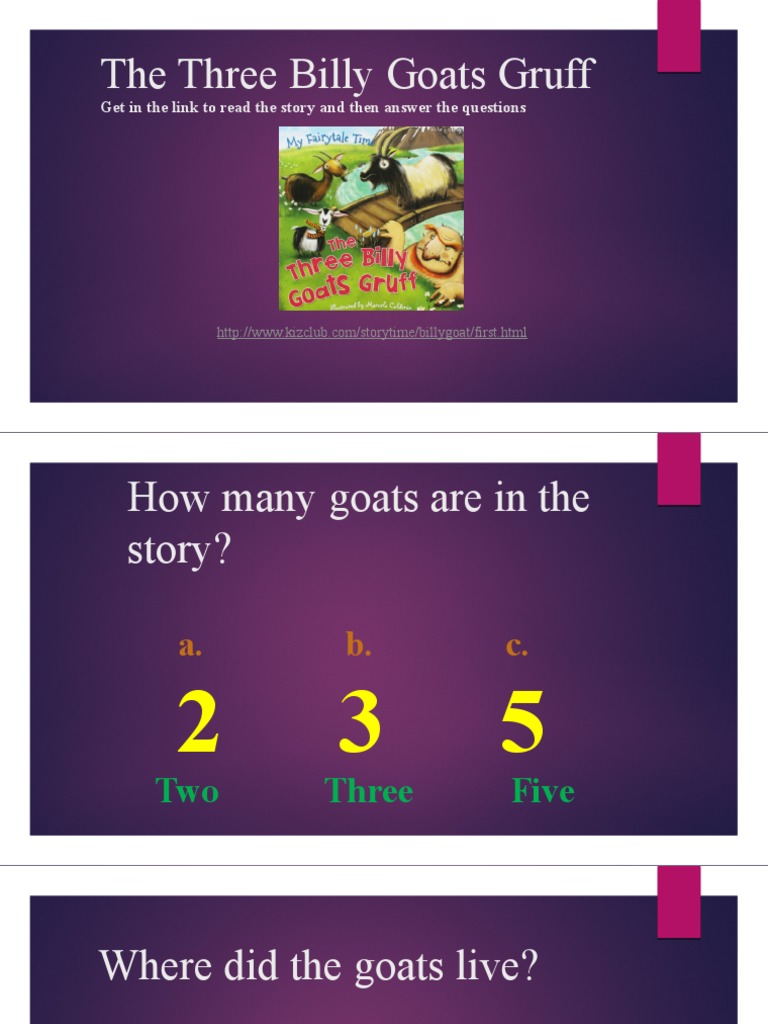 Comprehension Activity STORY TELLING GOATS | PDF