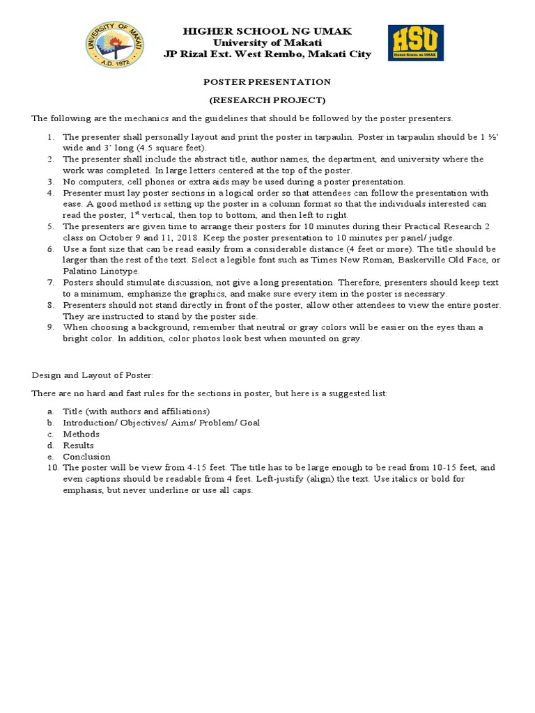 Poster Presentation Guidelines 2 | PDF | Cognition