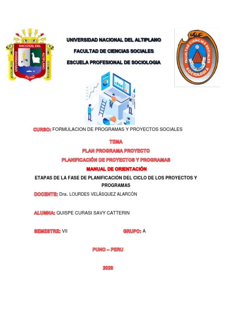 Fase De Planificacion En El Ciclo De Los Proyectos Y Programas Pdf