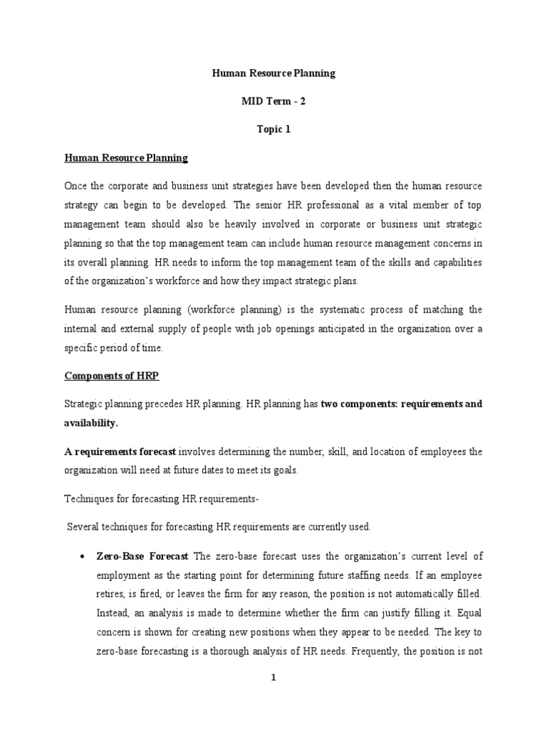 Human Resource Planning (HRP) | PDF | Human Resources | Human Resource ...