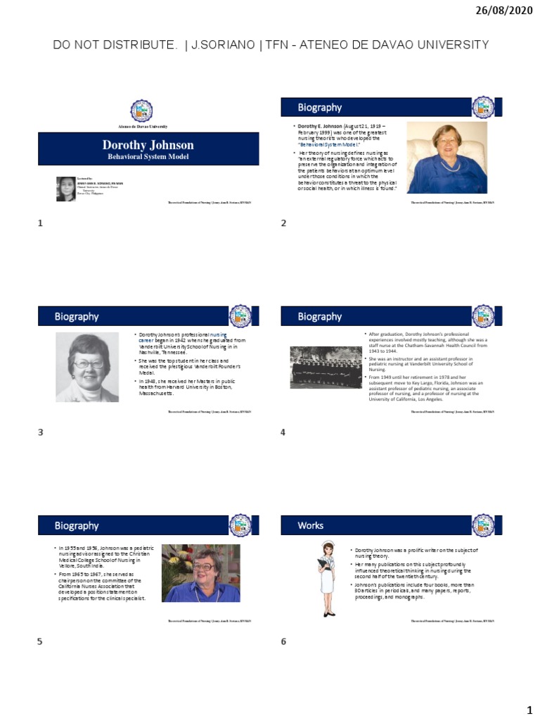 Dorothy Johnson Theory PDF | PDF | System | Nursing