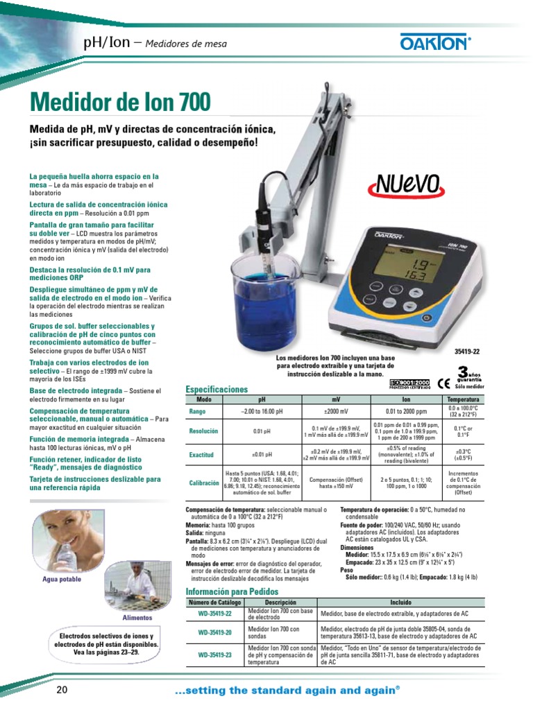 Hoja Técnica Phmetro | PDF | Análisis | Química Física