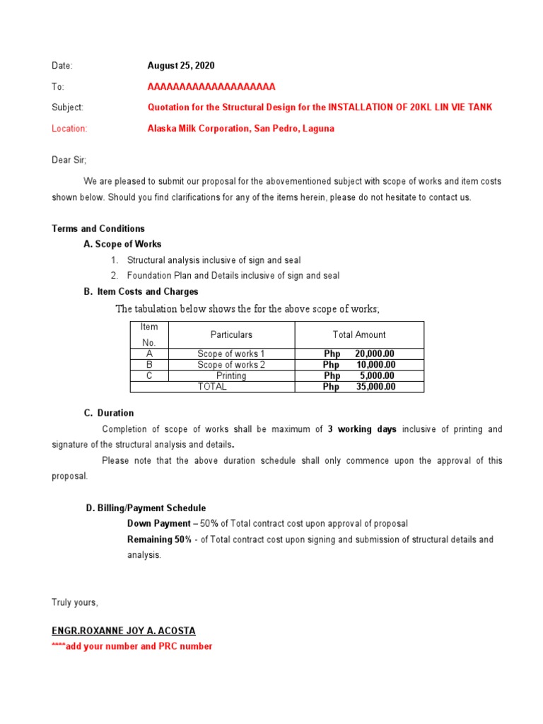 Structural Design Fee Proposal | PDF