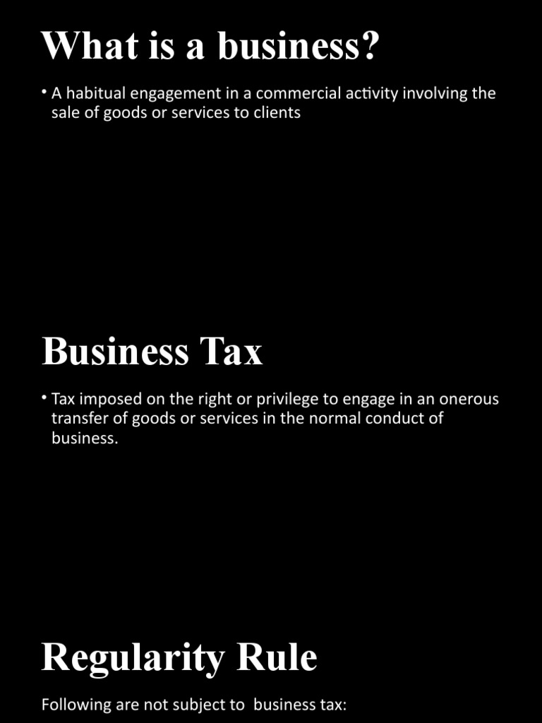 What Is A Business?: - A Habitual Engagement in A Commercial Activity ...