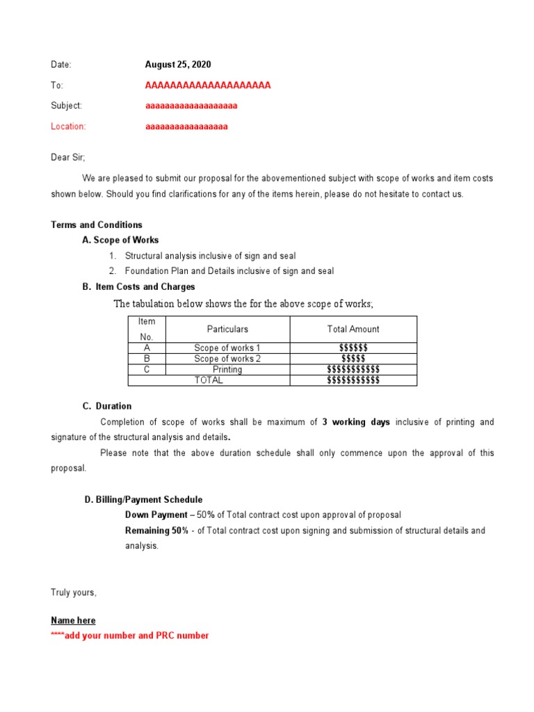 Proposal For Design Fees #1-1 | PDF