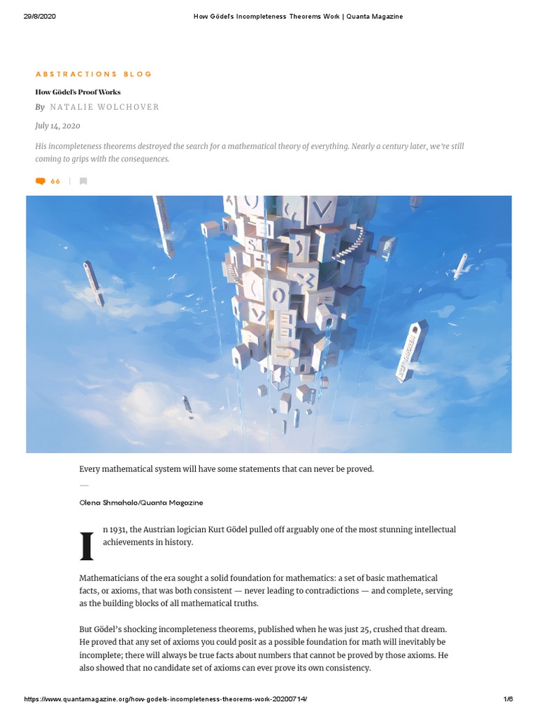 Gödel's Incompleteness Theorems | PDF | Axiom | Theorem