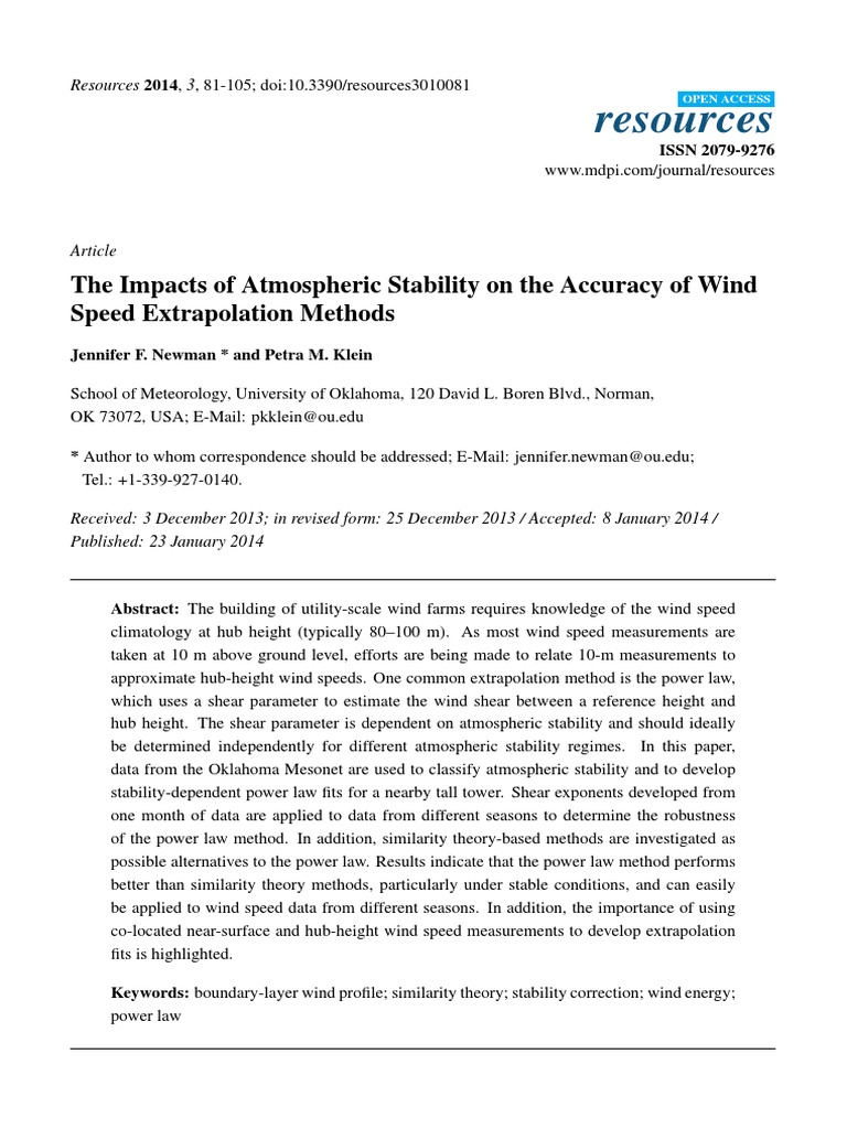 Resources: The Impacts of Atmospheric Stability On The Accuracy of Wind ...