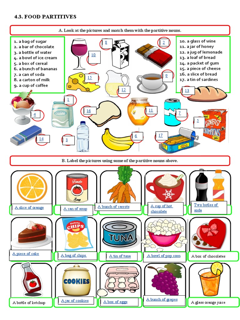 4.3. Food Partitives | PDF | Cooking | Cuisine