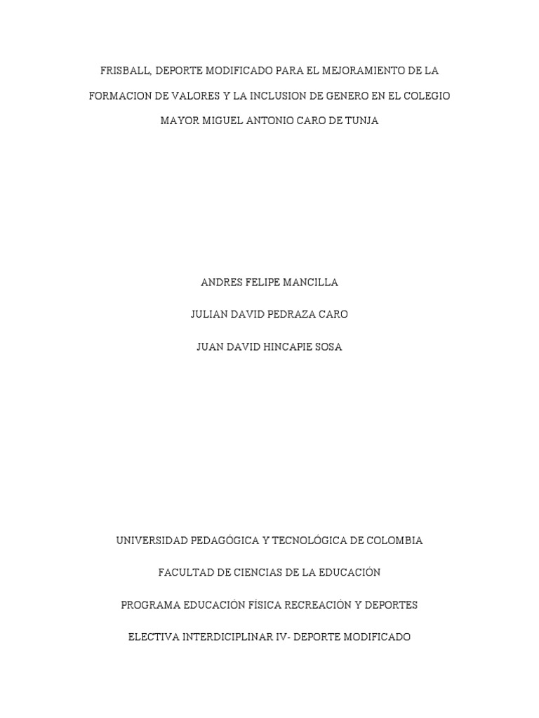 Frisball Modificado | PDF | Deportes | Educación avanzada