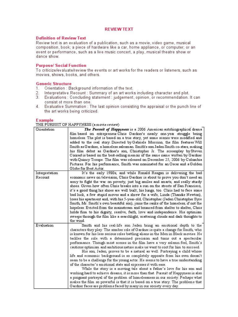 Handout Review Text For Students | PDF | Spider Man