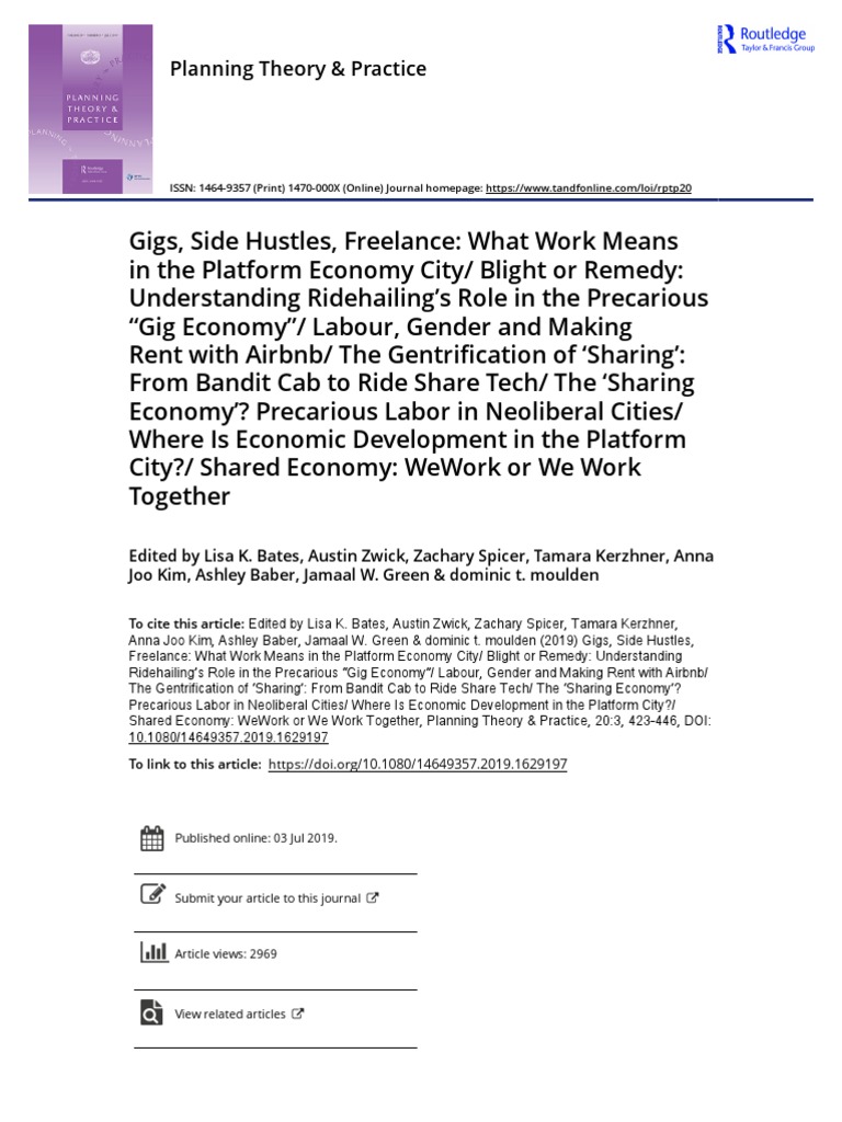 Gigs Side Hustles Freelance What Work Means in The Platform Economy ...