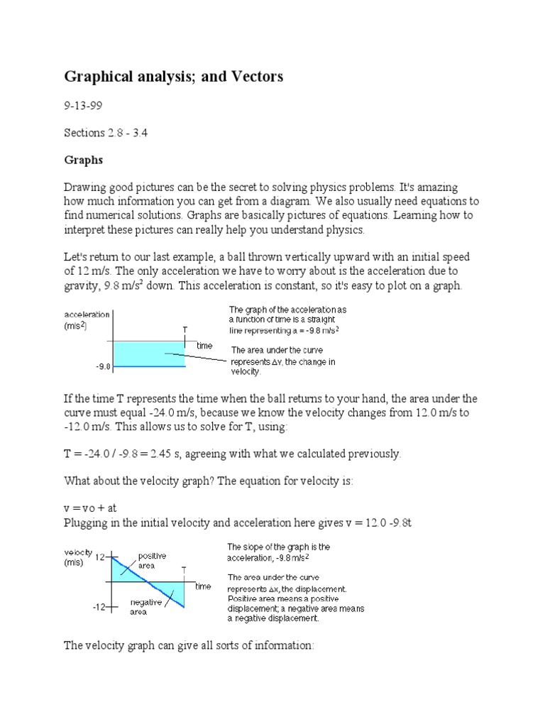 Graphical Analysis Pdf Euclidean Vector Velocity