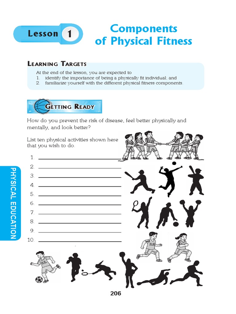 Lesson 1 Components of Physical Fitness | PDF | Physical Fitness | Muscle