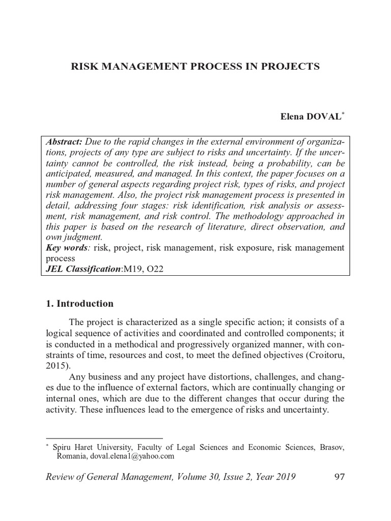 Risk Management | PDF | Risk Management | Risk