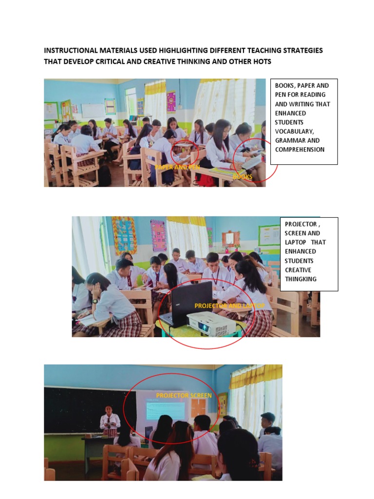 INSTRUCTIONAL MATERIALS USED HIGHLIGHTING DIFFERENT TEACHING STRATEGIES ...