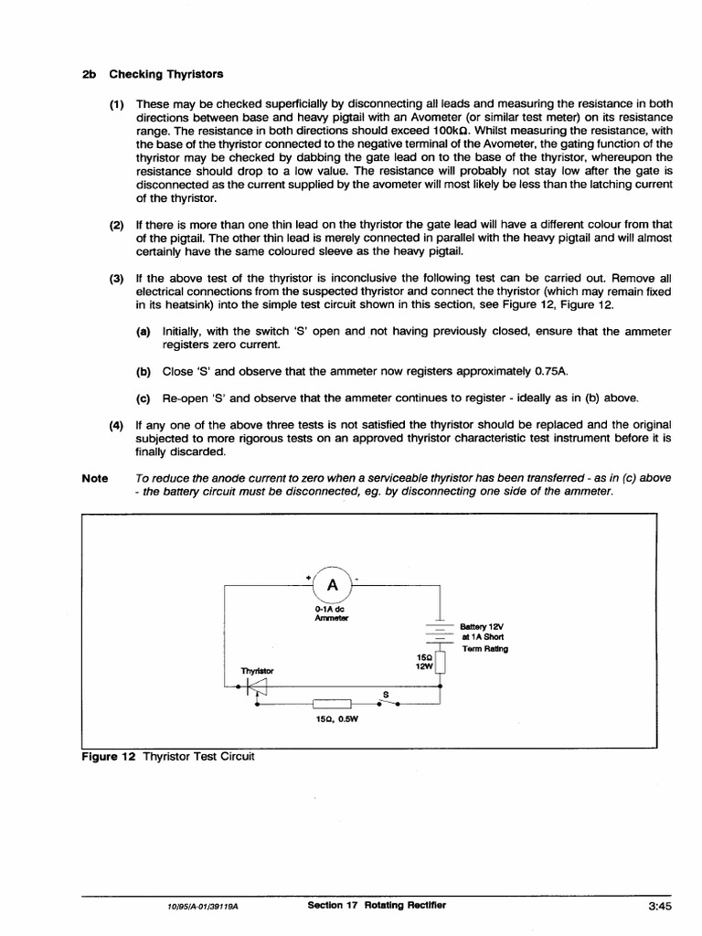 Checking Thyristors | PDF | Diode | Electrical Resistance And Conductance