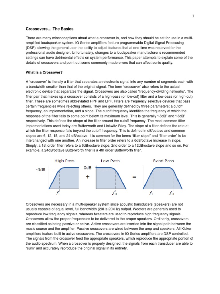 Crossovers The Basics: What Is A Crossover? | PDF | Loudspeaker | Sound ...