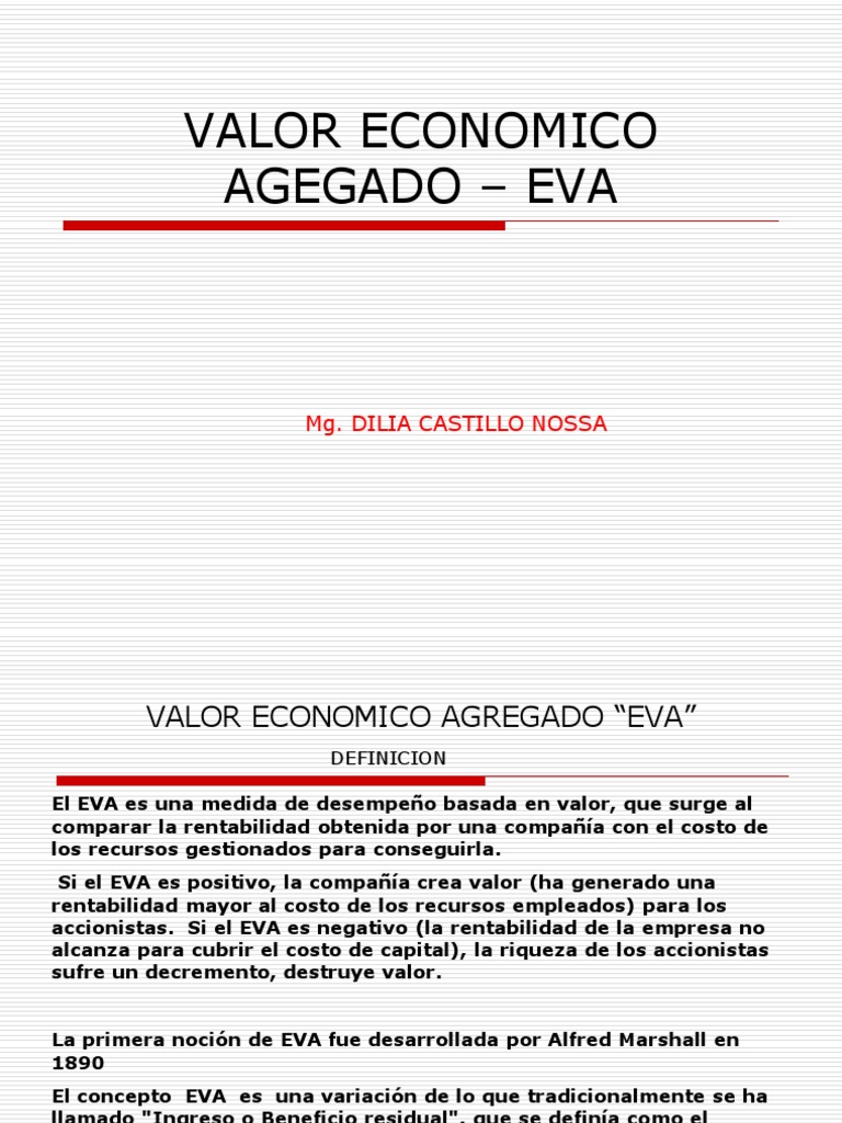 Eva. Finanzas | PDF | Estado de resultados | Valor (economía)
