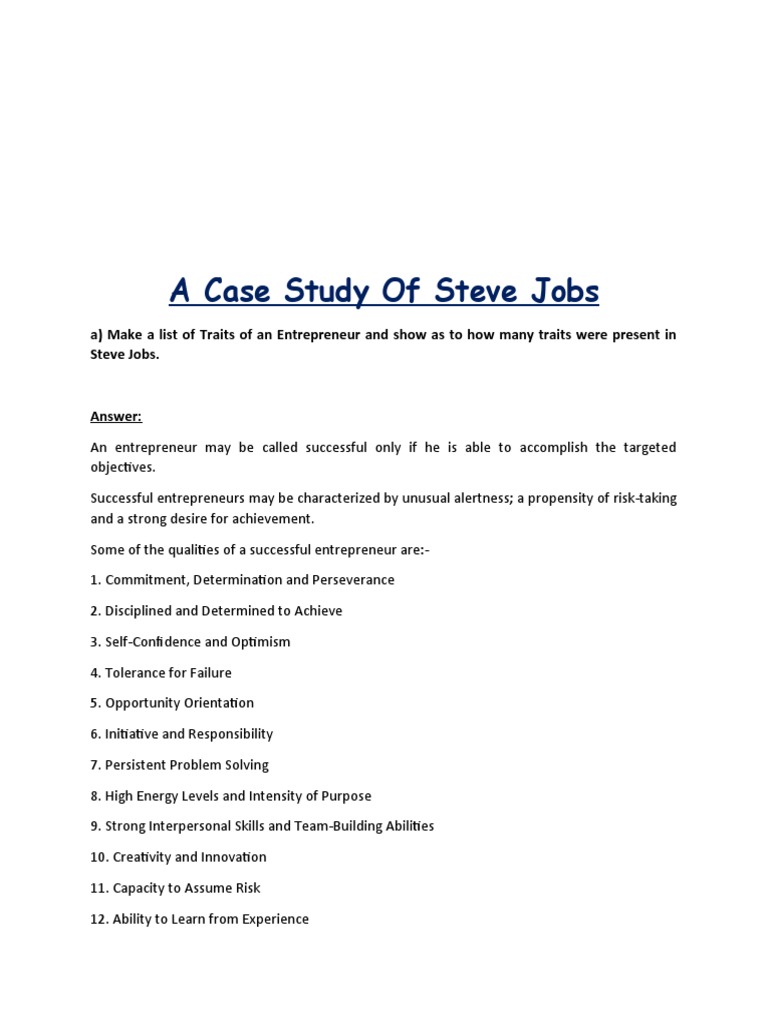 Challenges and Traits of Steve Jobs | PDF | Apple Inc. | Steve Jobs