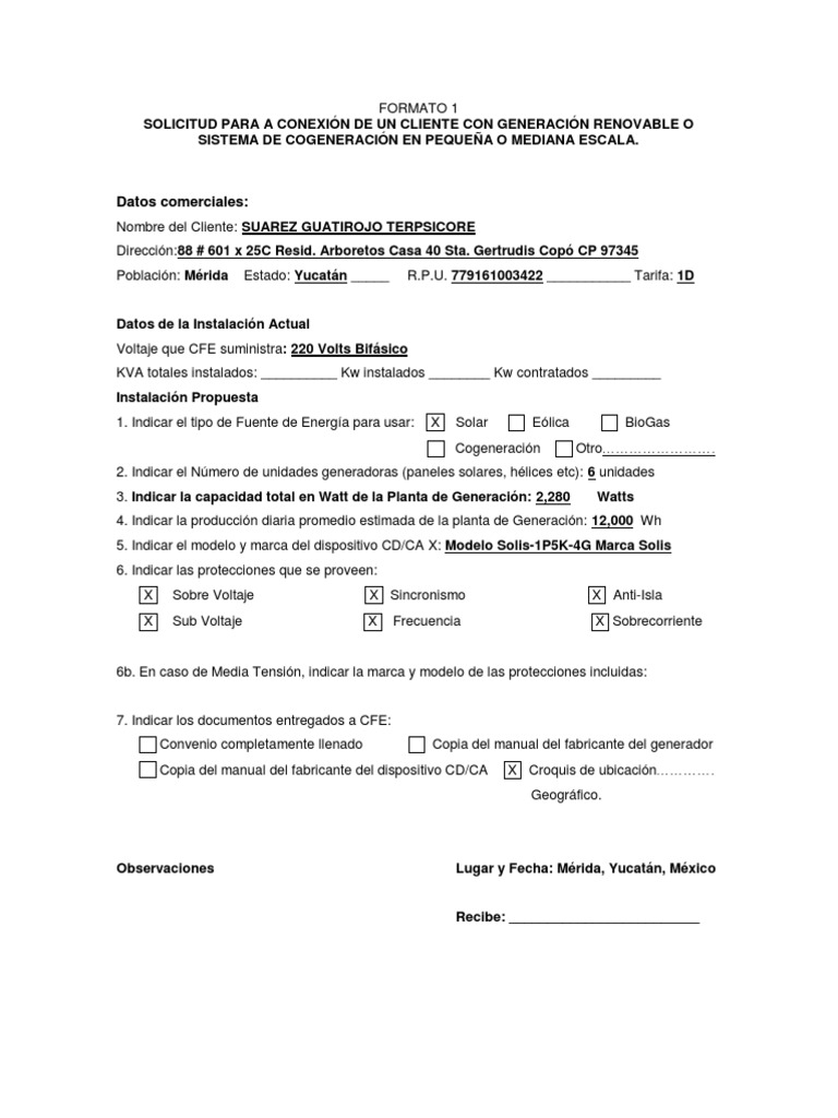 Formato 1 Cfe | PDF | Derecho