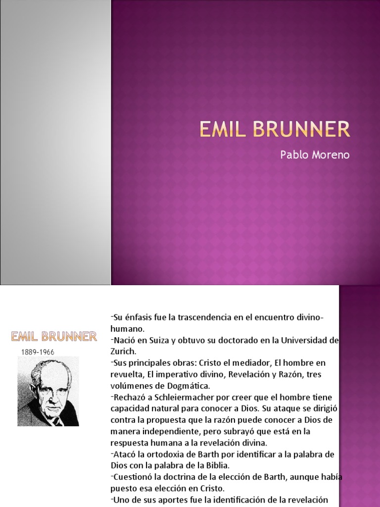 Emil Brunner | PDF | Dios | Divinidad (disciplina académica)