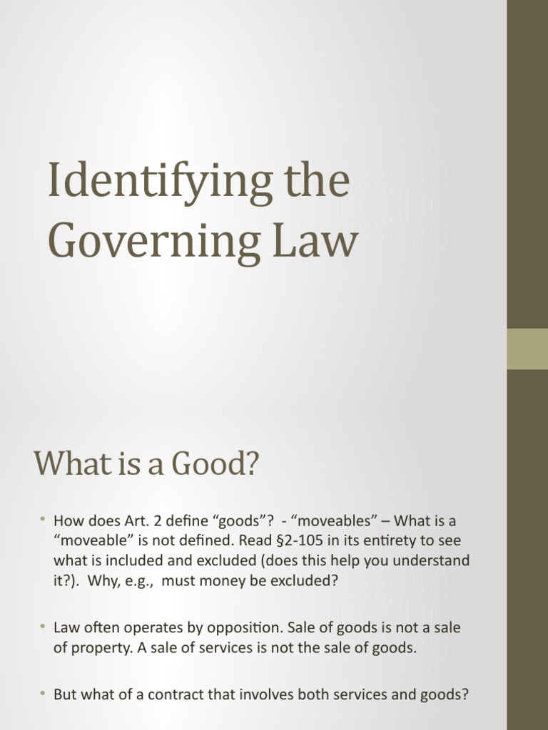 Identifying The Governing Law | PDF | Business Law | Government