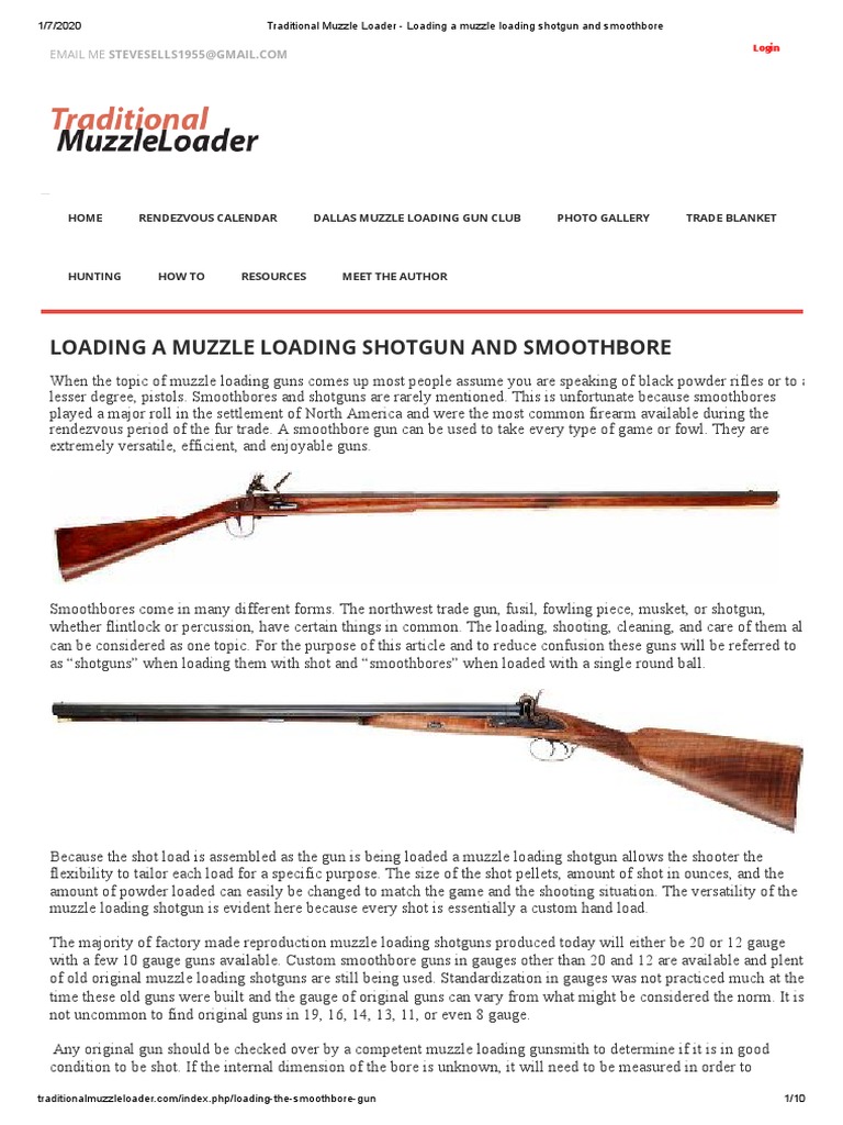 Loading A Muzzle Loading Shotgun and Smoothbore | PDF | Shotgun | Gun ...