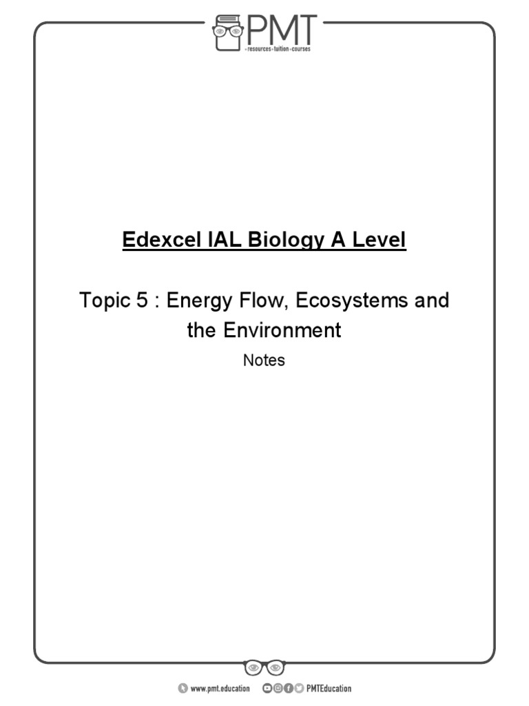 Summary Notes - Topic 5 Energy Flow, Ecosystems and The Environment ...
