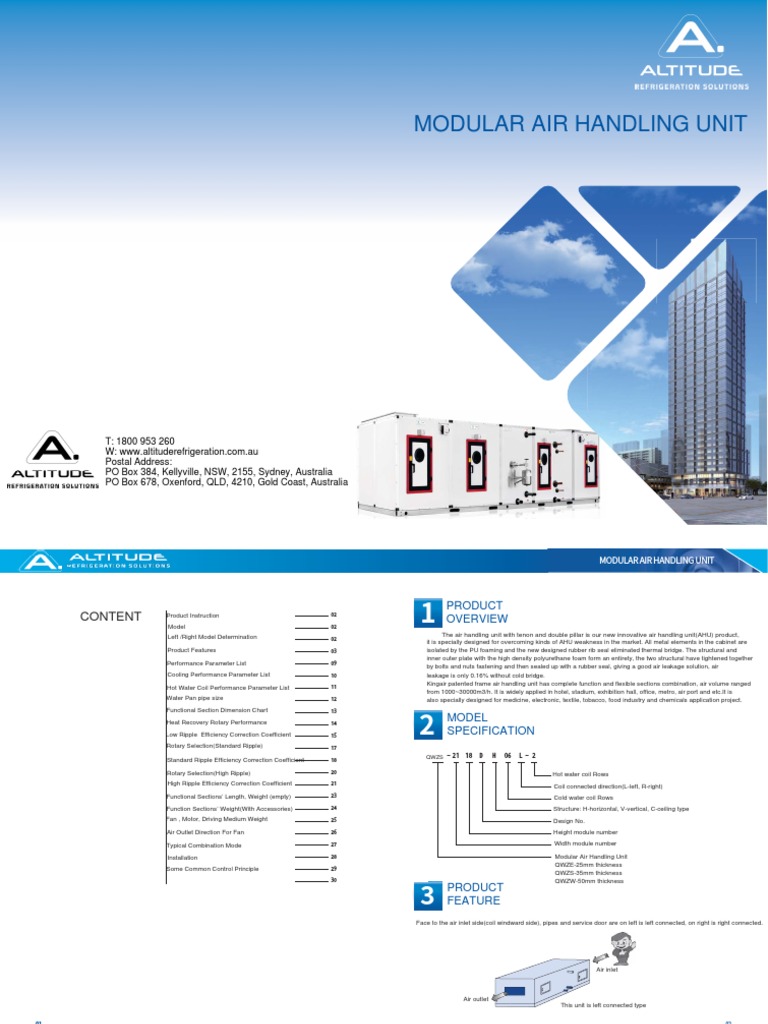Modular Air Handling Unit 1 | PDF | Ultraviolet | Electric Heating