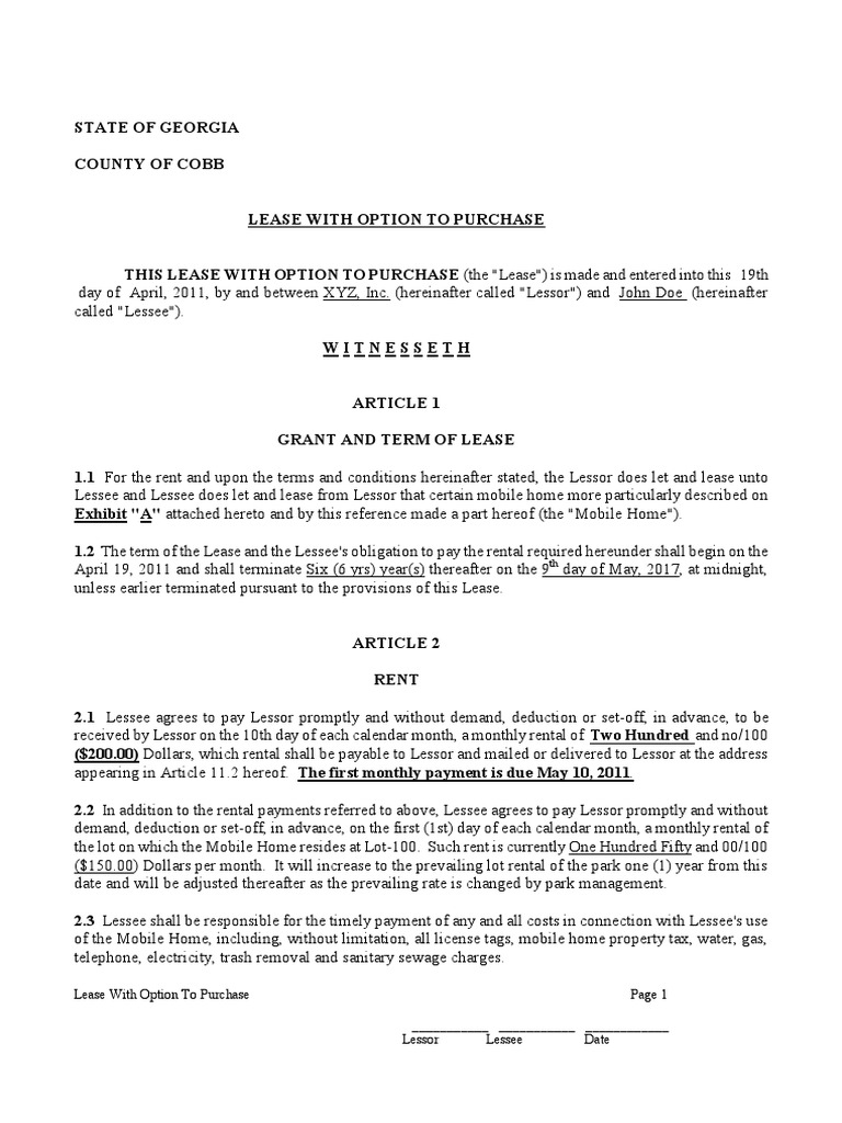 John Doe - Sample L-O Contract PDF | PDF | Assignment (Law) | Lease