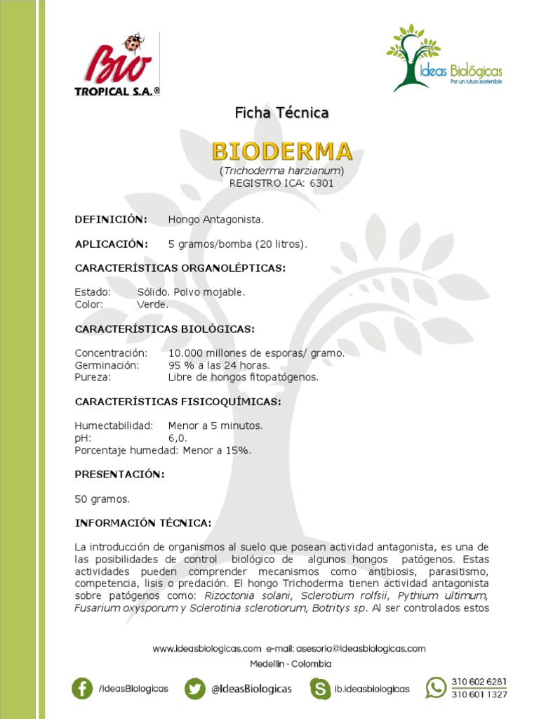 Ficha Tecnica Bioderma | PDF | Hongo | Organismos