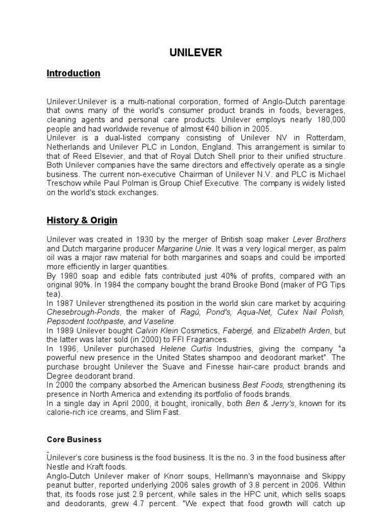 Unilever | PDF | Unilever | Retail