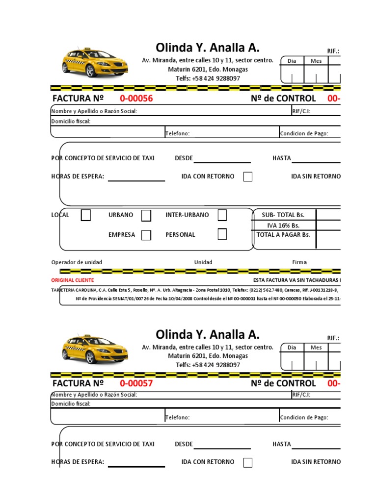 Facturas Taxis | PDF | Business | Science