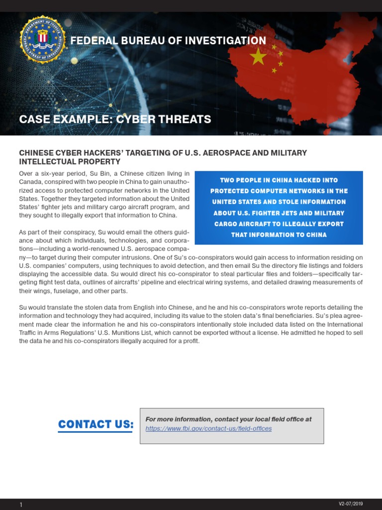Case Example: Cyber Threats: Federal Bureau of Investigation | PDF ...