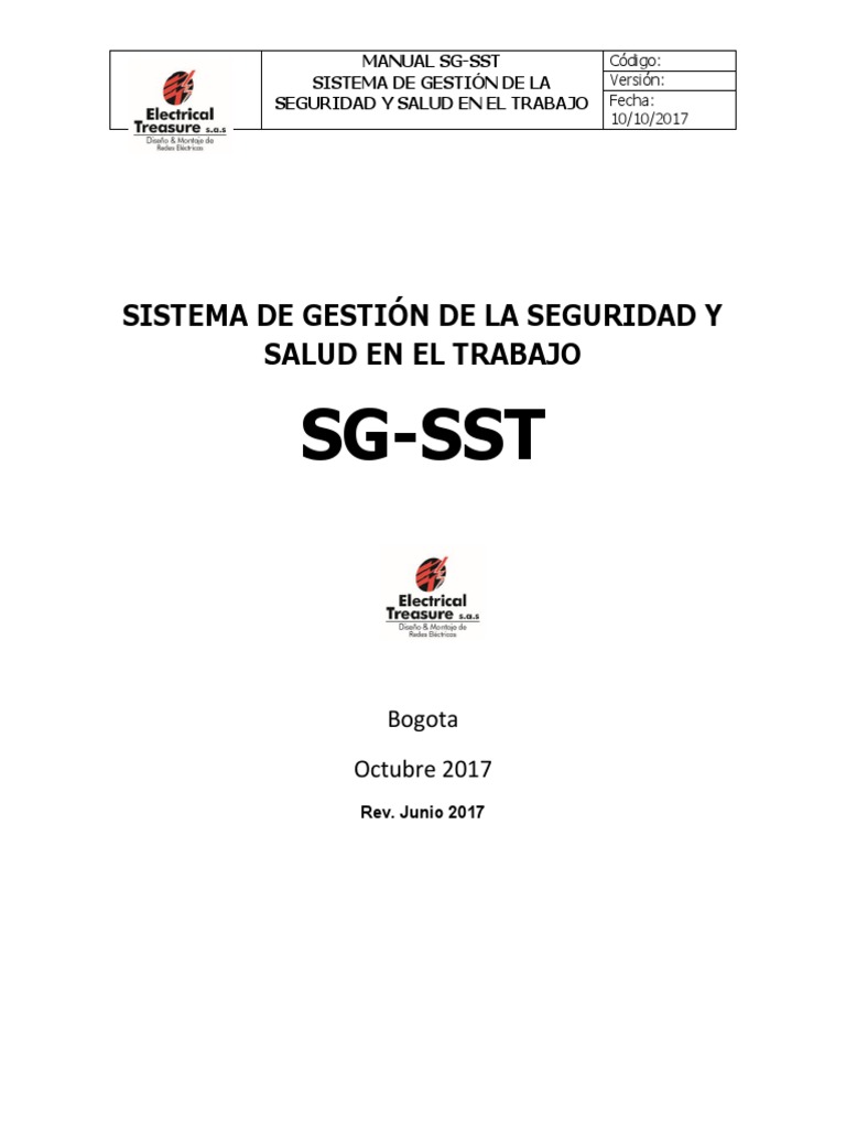 SG-SST Electrical Treasure | PDF | Seguridad y salud ocupacional ...