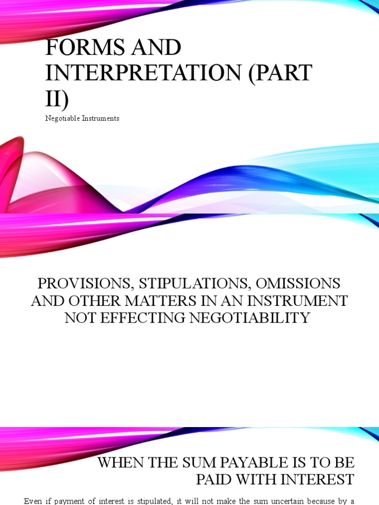 Forms and Interpretation - Continuation | PDF | Securities (Finance ...