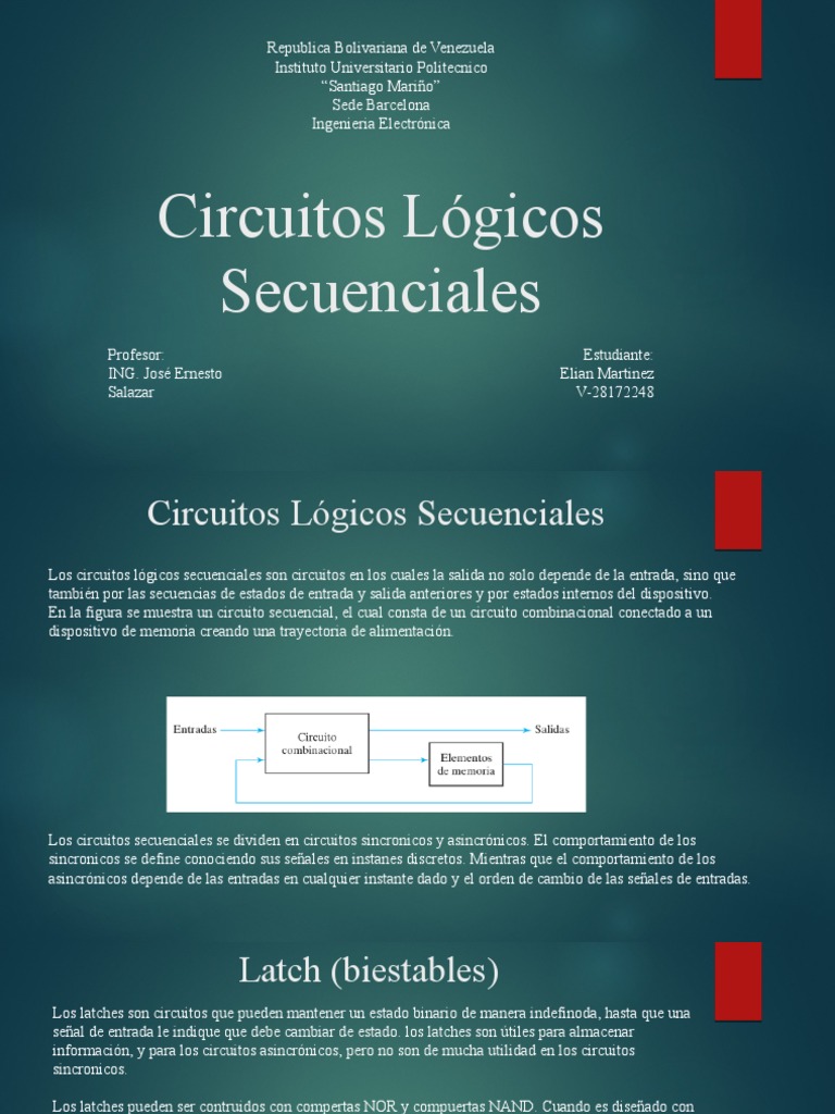 Circuitos Lógicos Secuenciales | PDF | Memoria de sólo lectura | Almacenamiento de datos de la ...