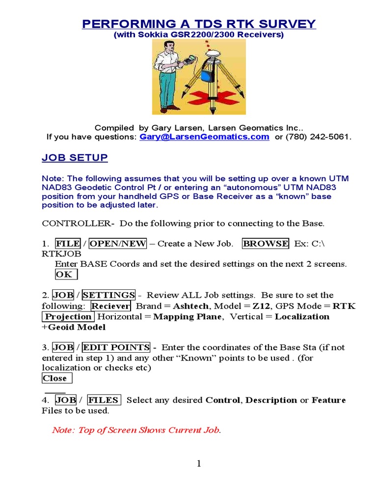 Performing a TDS RTK Survey | PDF | Surveying | Cartography