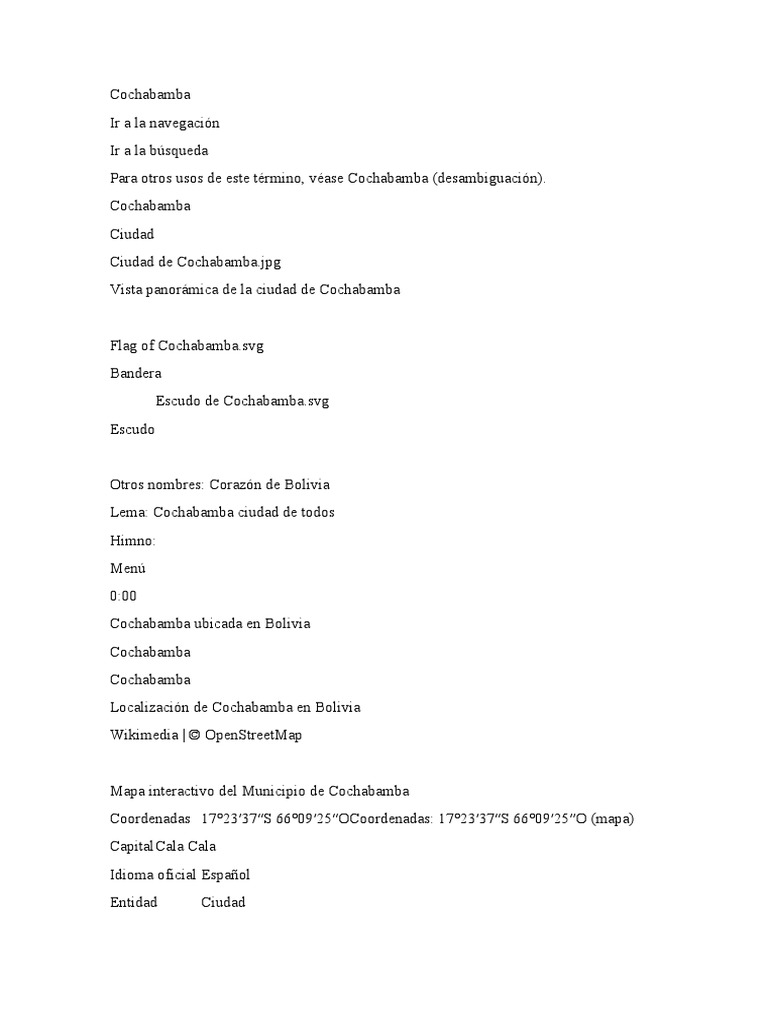 Cercado Provincia de Cochabamba | PDF | Naturaleza